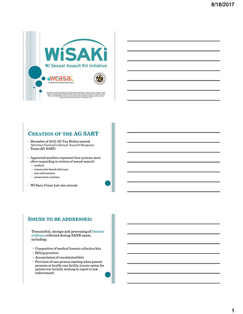 WiSAKI Sexual Assault Kit Initiative WiSAKI Sexual Assault Kit Initiative